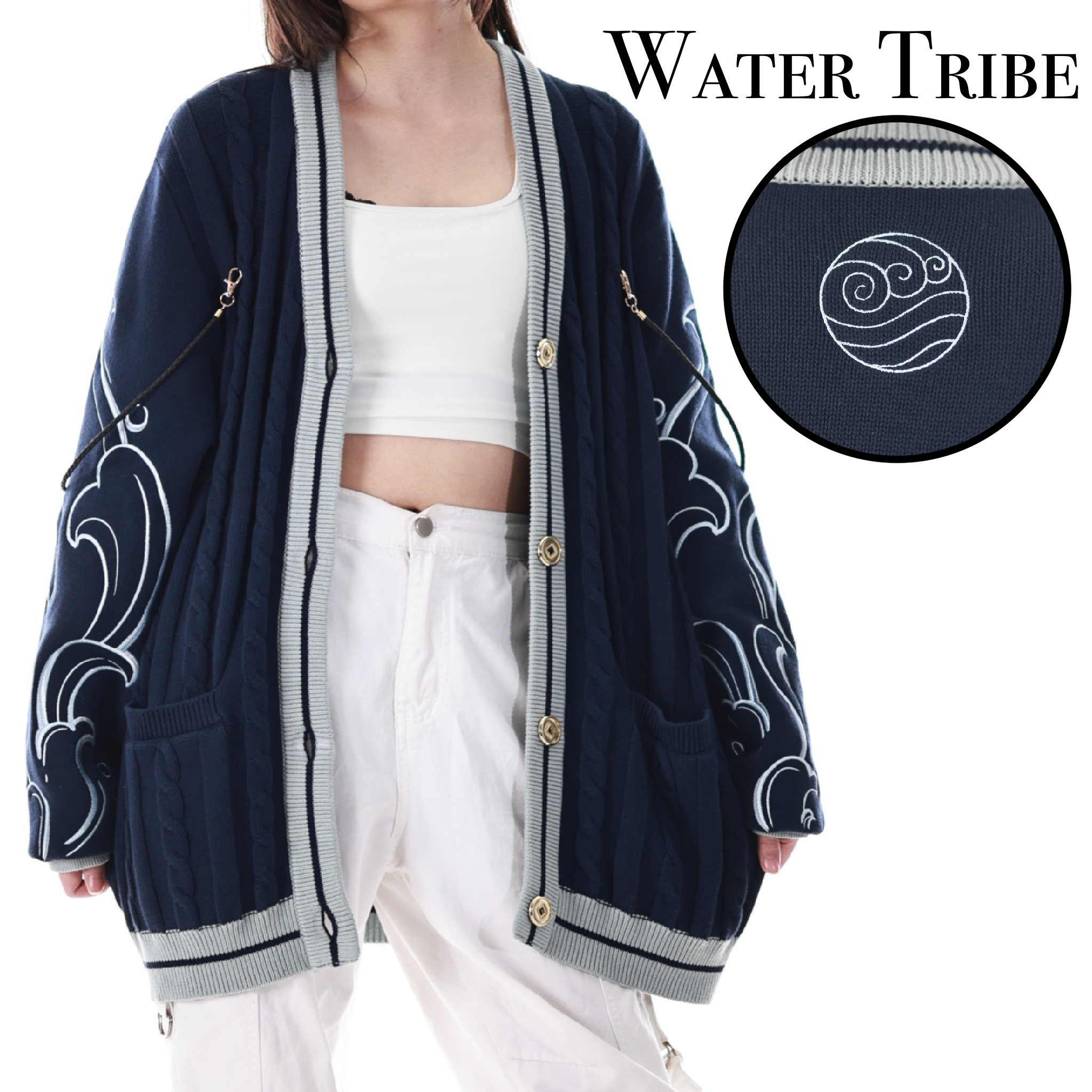 Water Tribe Cardigan Preorder | Subtle ATLA Sweater – Stitch Spring